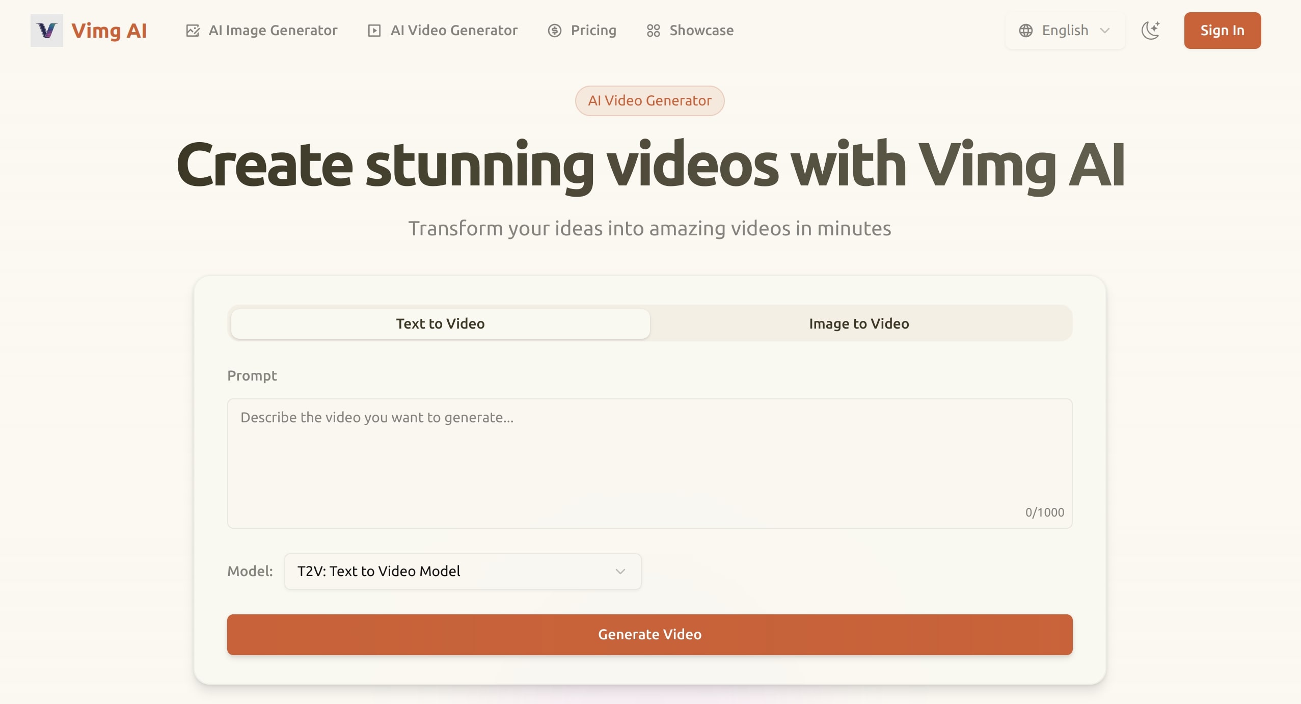 AI Video Generator - Create Amazing Videos with AI | Vimg AI